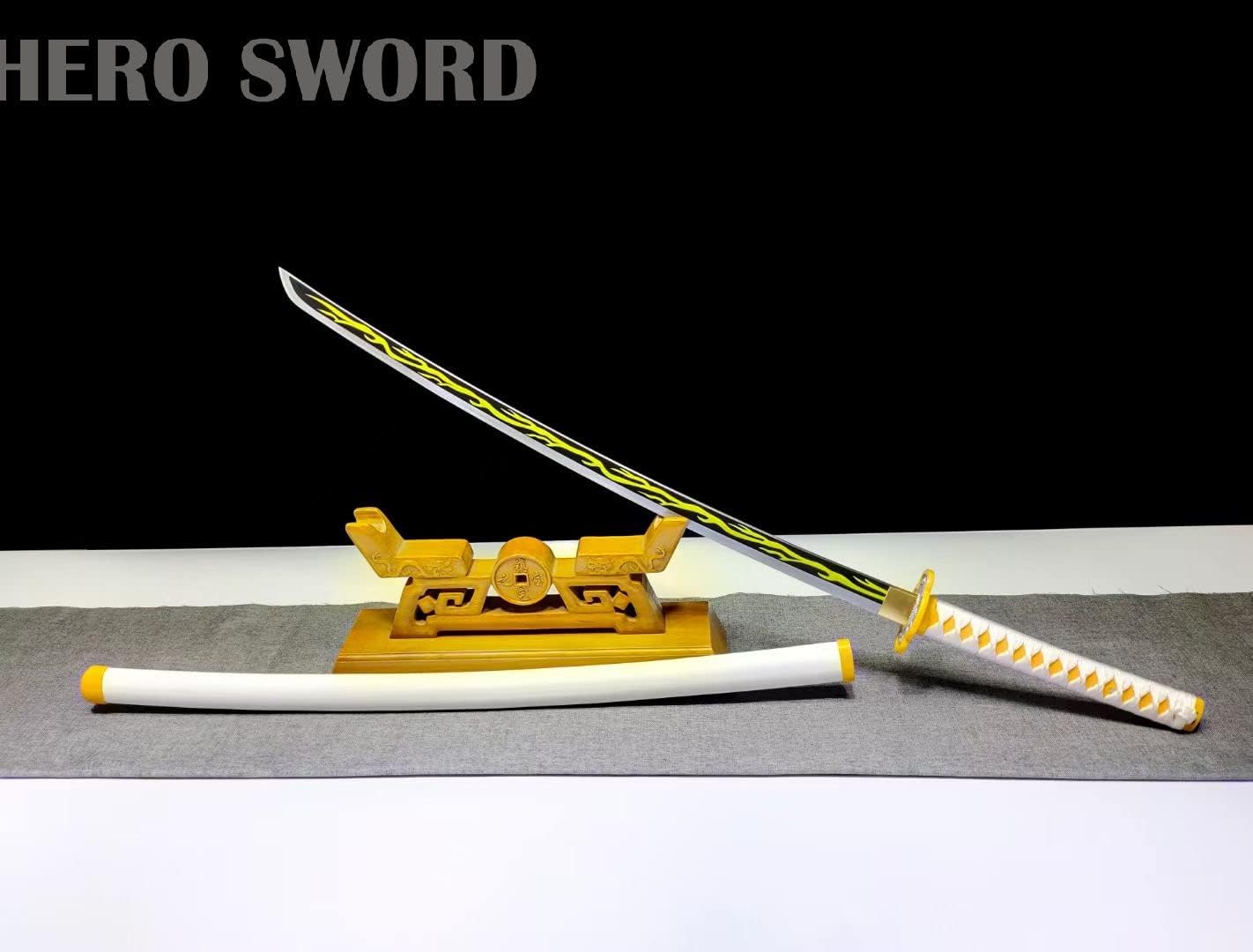 Buy HERO SWORD Handmade 1095 High Carbon Steel Demon Slayer Katana ...