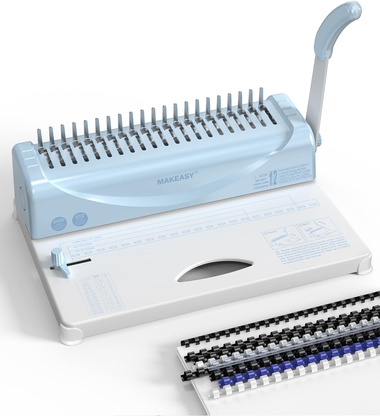 Amazon.com : MAKEASY Binding Machine, 21-Hole, 450 Sheets, Comb Binding ...