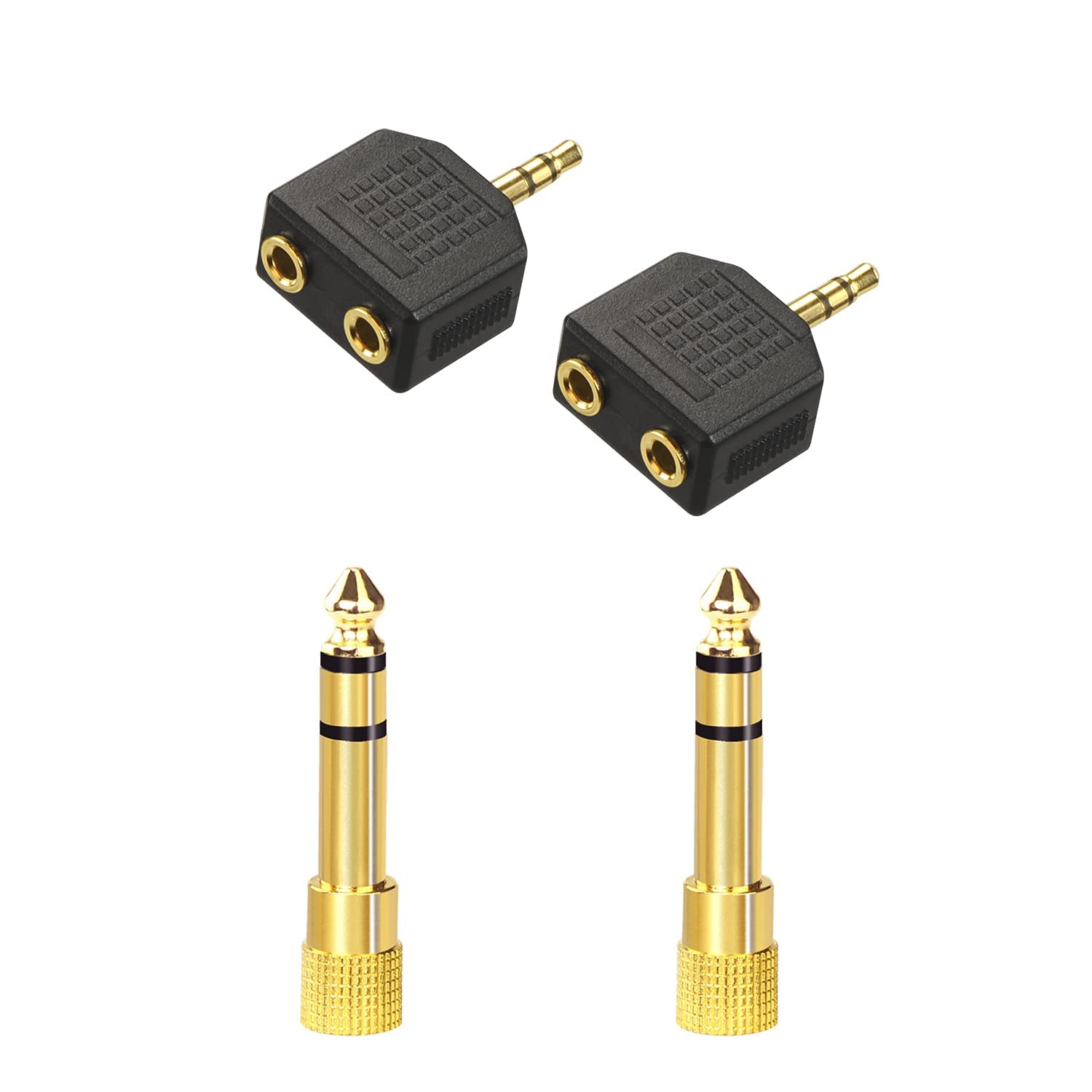 Amazon.com: VCE 2-Pack Gold Plated 3.5mm Male to Dual Female Stereo ...