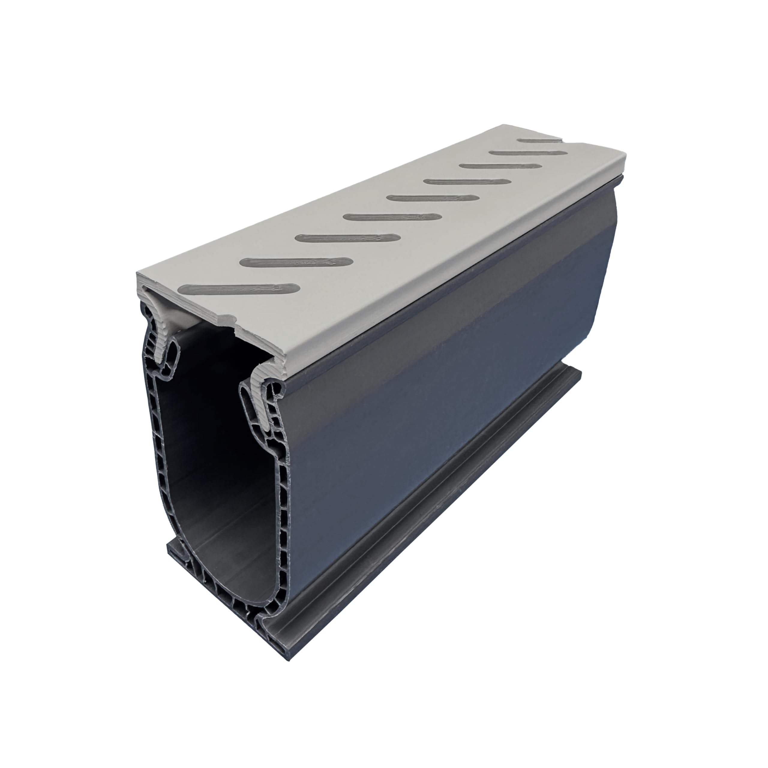 Stegmeier Frontier Deck Drain PRO - Grey (5' Sections) (Total: 40' per ...