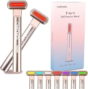Amazon.com: 7 in 1 LED Light Therapy,Red Light Wand(Rose Golden),0119 ...