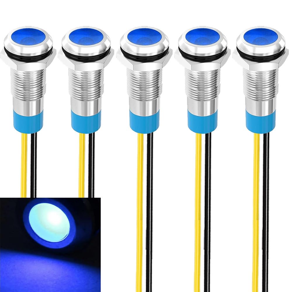 Amazon.com: Gebildet 5pcs 8mm LED Metal Indicator Light 110V-220VAC ...