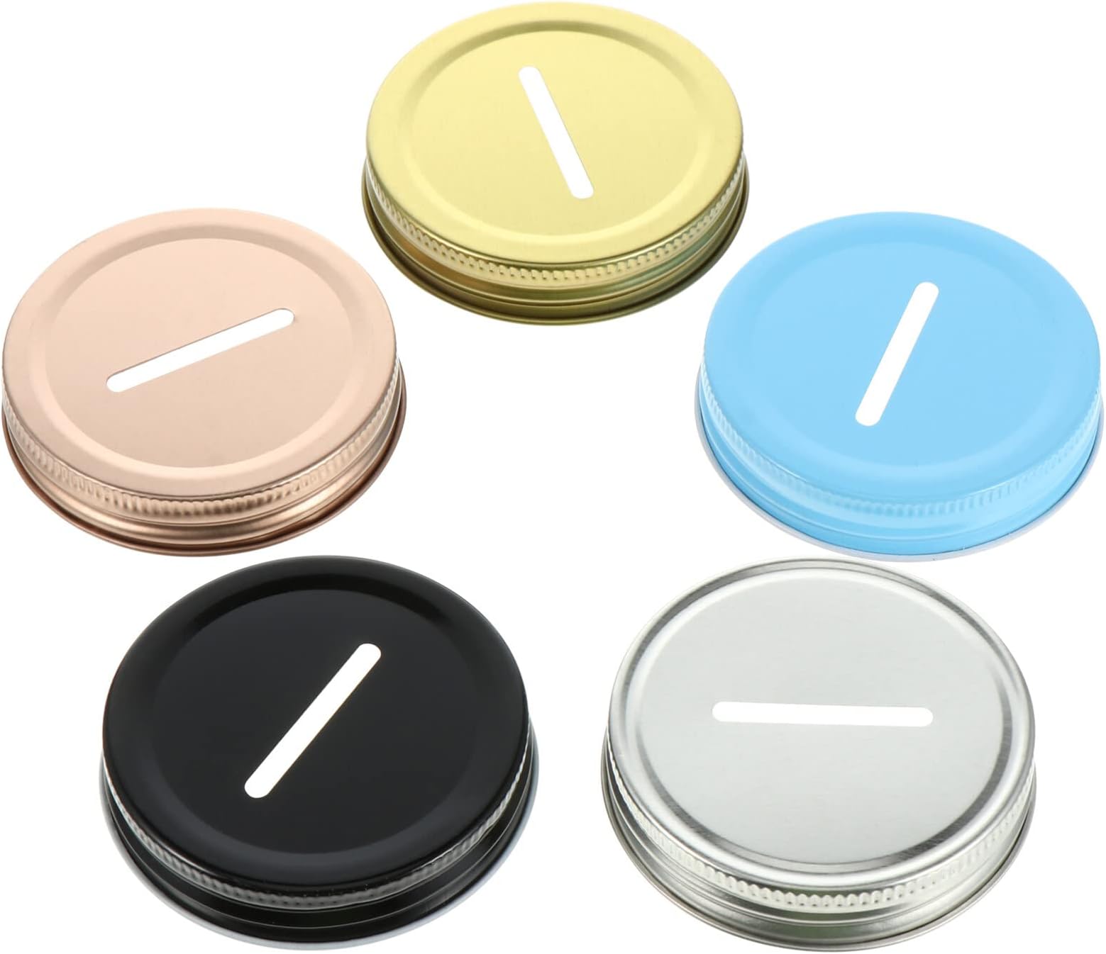 Amazon.com: Sewroro 25pcs Slot Wide Mouth Mason Jar Lids Metal Slot Lid ...