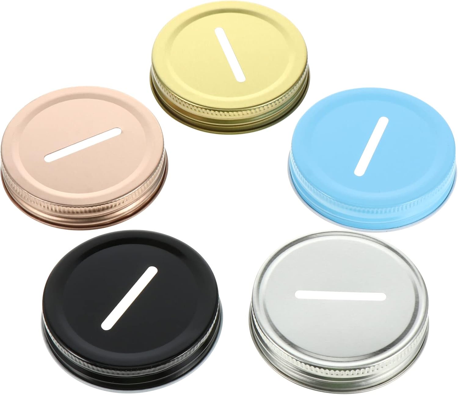 Amazon.com: Sewroro 25pcs Slot Wide Mouth Mason Jar Lids Metal Slot Lid ...