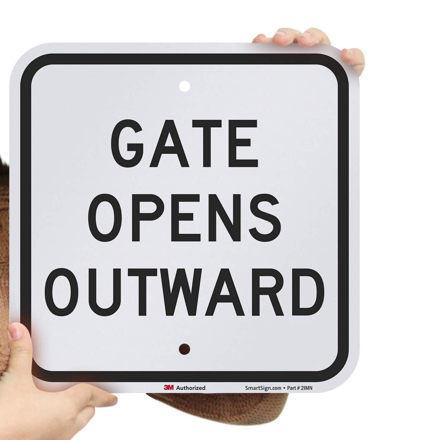 Buy SmartSign 12 x 12 inch “Gate Opens Outward” Metal Sign, 63 mil ...