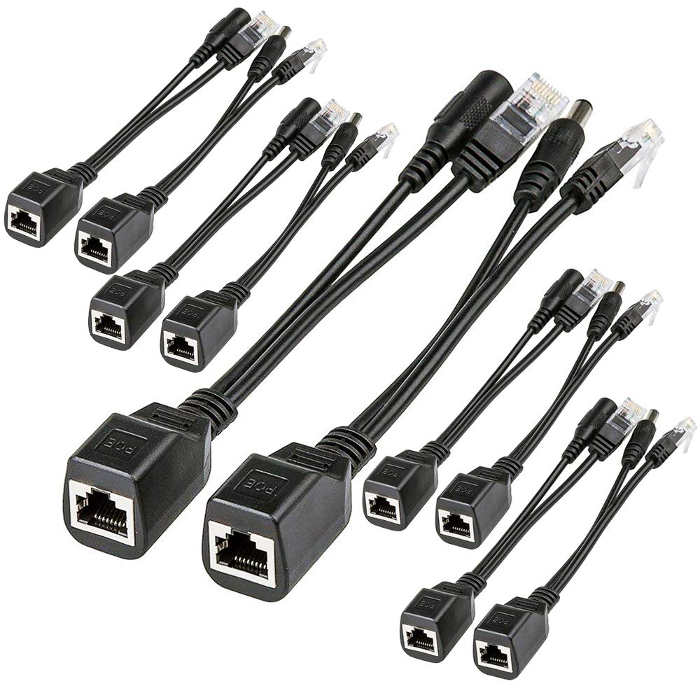 Amazon.com: iCreatin Passive PoE Injector and PoE Splitter Cable Kit ...