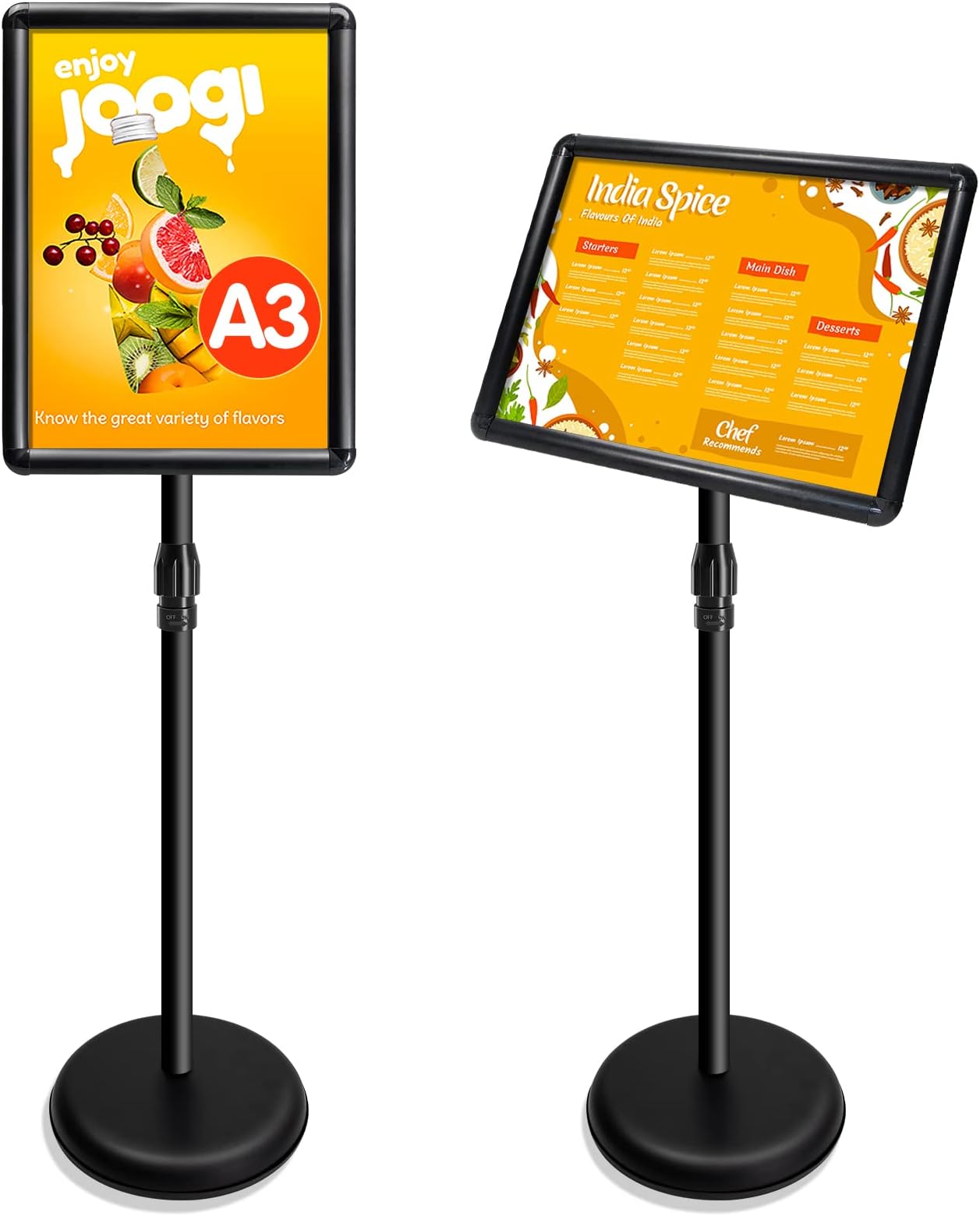 VAIIGO A3 Sign Stand Adjustable Aluminum Poster Stand Snap Frame Menu ...