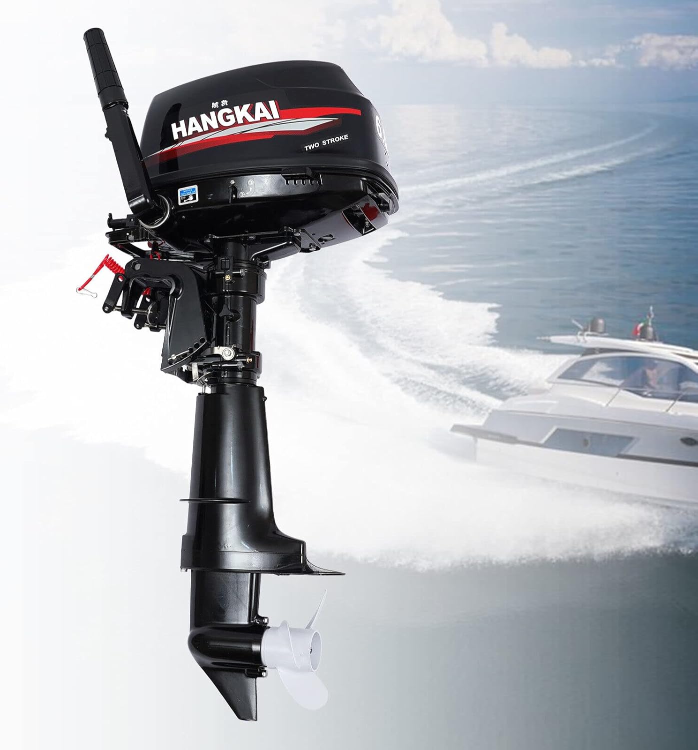 Amazon.com: TBVECHI 2 Stroke 6HP Outboard Motor Engine 102CC 4.4KW CDI Water Cooling Inflatable ...