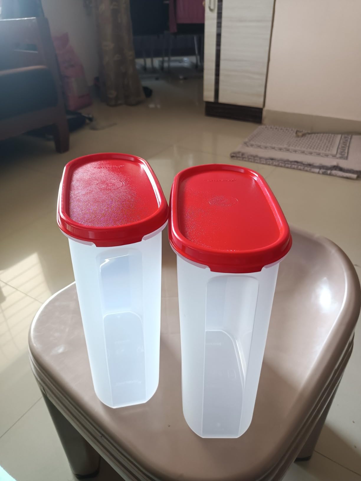 Buy tupperware mm plastic oval shape containers with cap(2.3l, red and ...