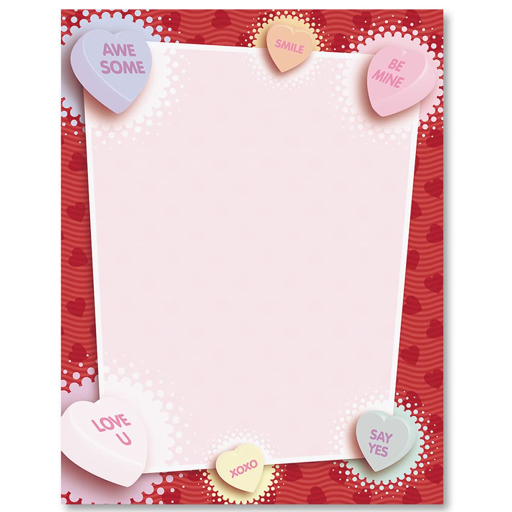 Valentine Letterhead Valentines Letter Stationery Paper | Colorful