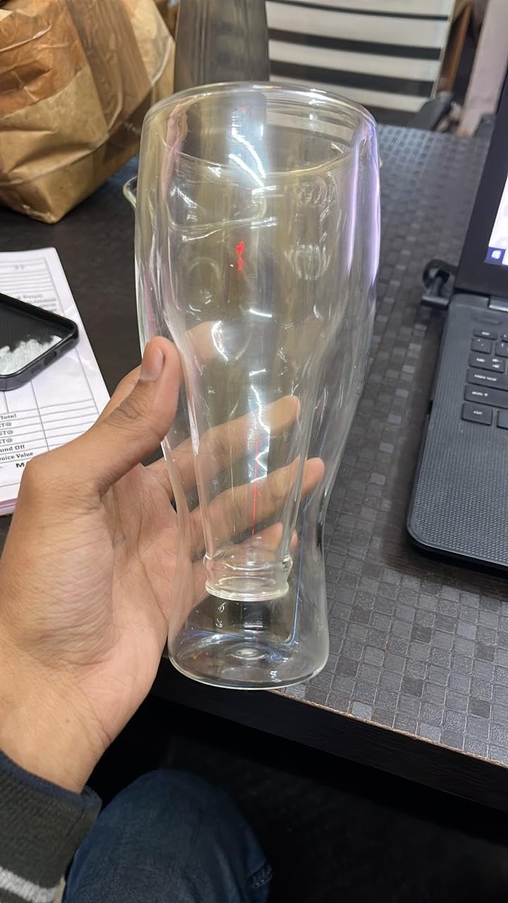 Buy Emporify Double Wall Beer Glass, Unique Dad Beer Glass, Inverted ...