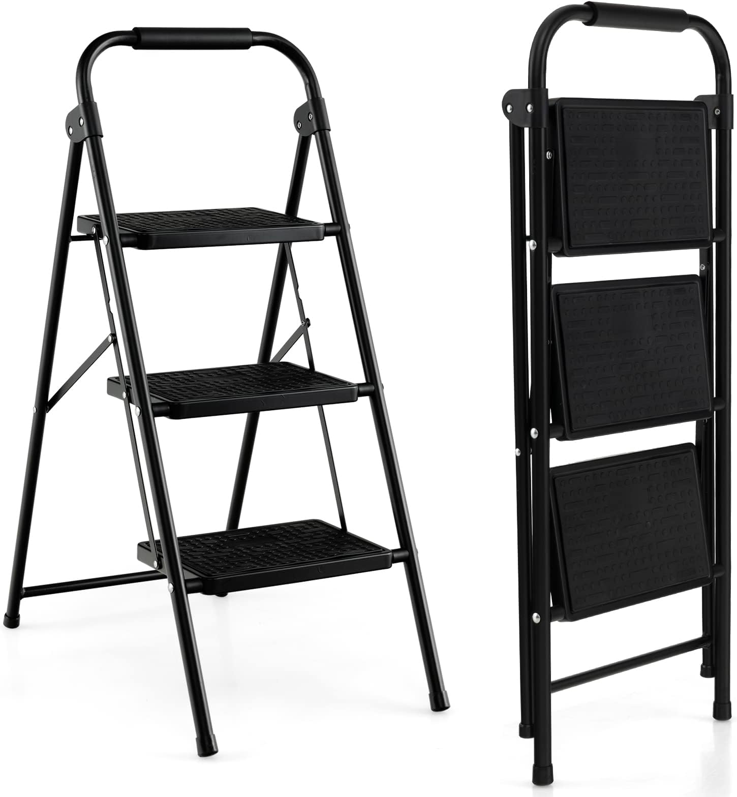 VonHaus 3 Step Ladder – Premium Quality Folding Step Ladder for DIY and ...