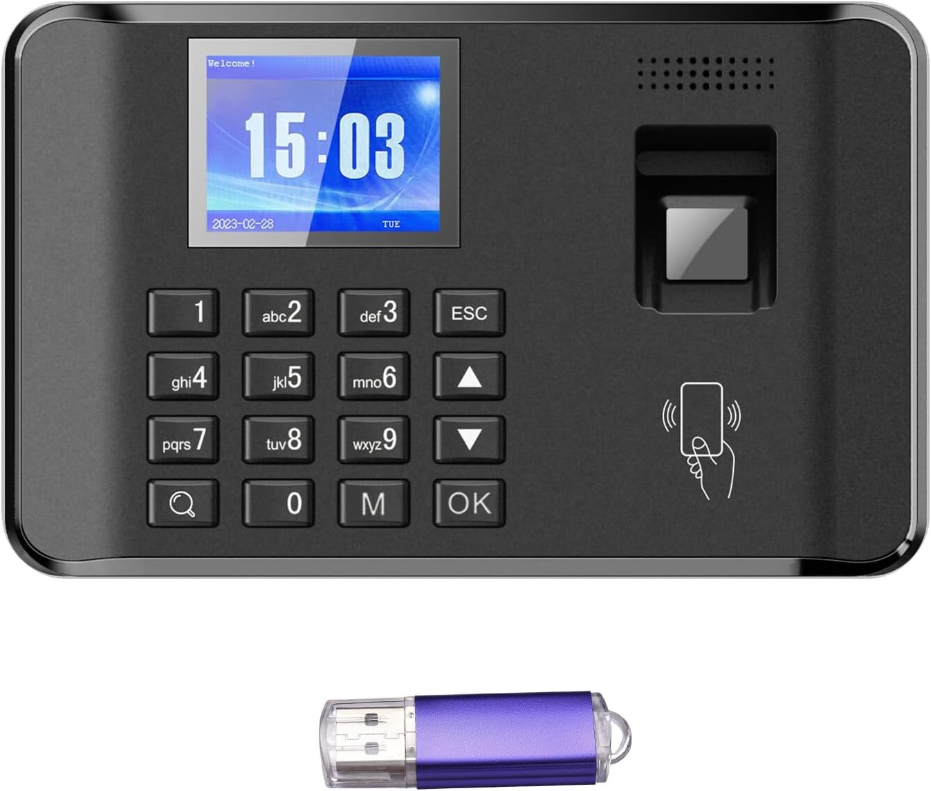 Amazon.com: losipoka Intelligent biometric time Clock Employee ...