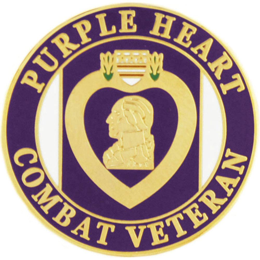 Amazon.com: Wounded Warrior WW Purple Heart Combat Vet 1" Lapel Pin ...