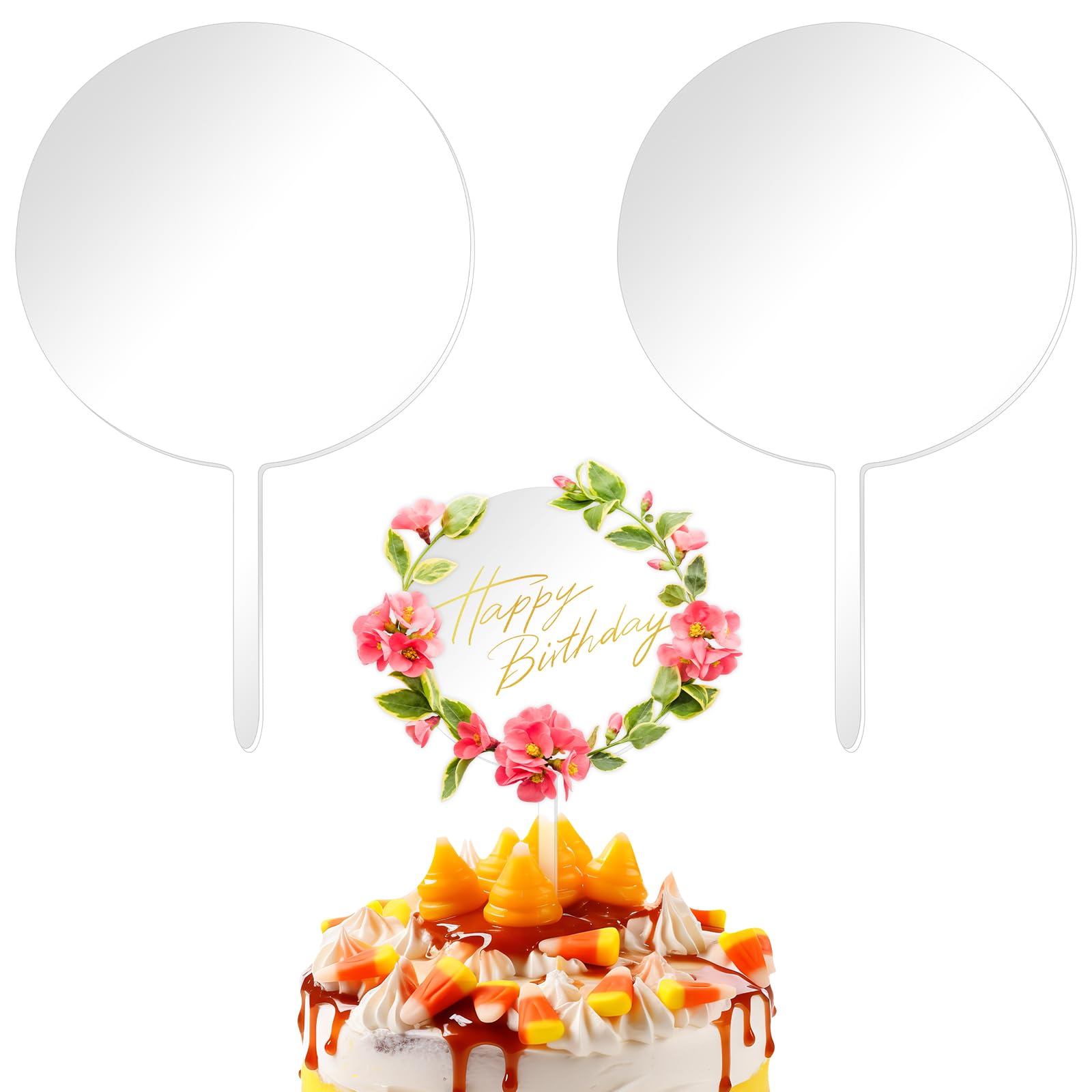 Amazon.com: 2PCS 5" Custom Cake Topper Blank Clear Acrylic Cake Topper ...