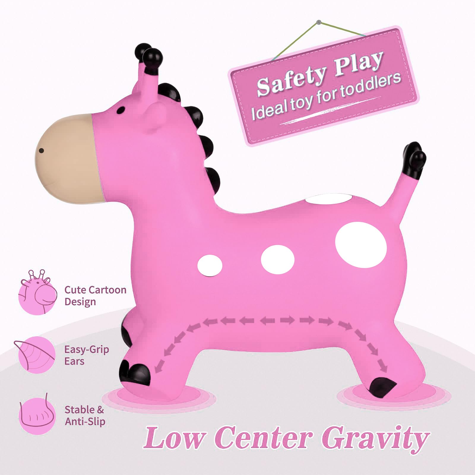 Kids Jumping Toy Giraffe Toy - Inflatable Ride-on Bouncer For Kids 4-6 ...