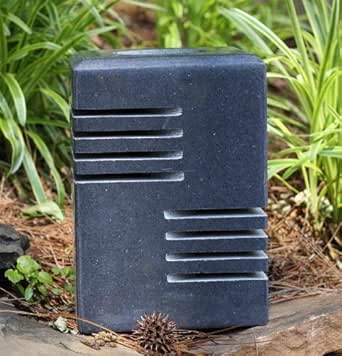 9.6 in. Black Polished Granite Solar Powered LED Light by Outdoor ...