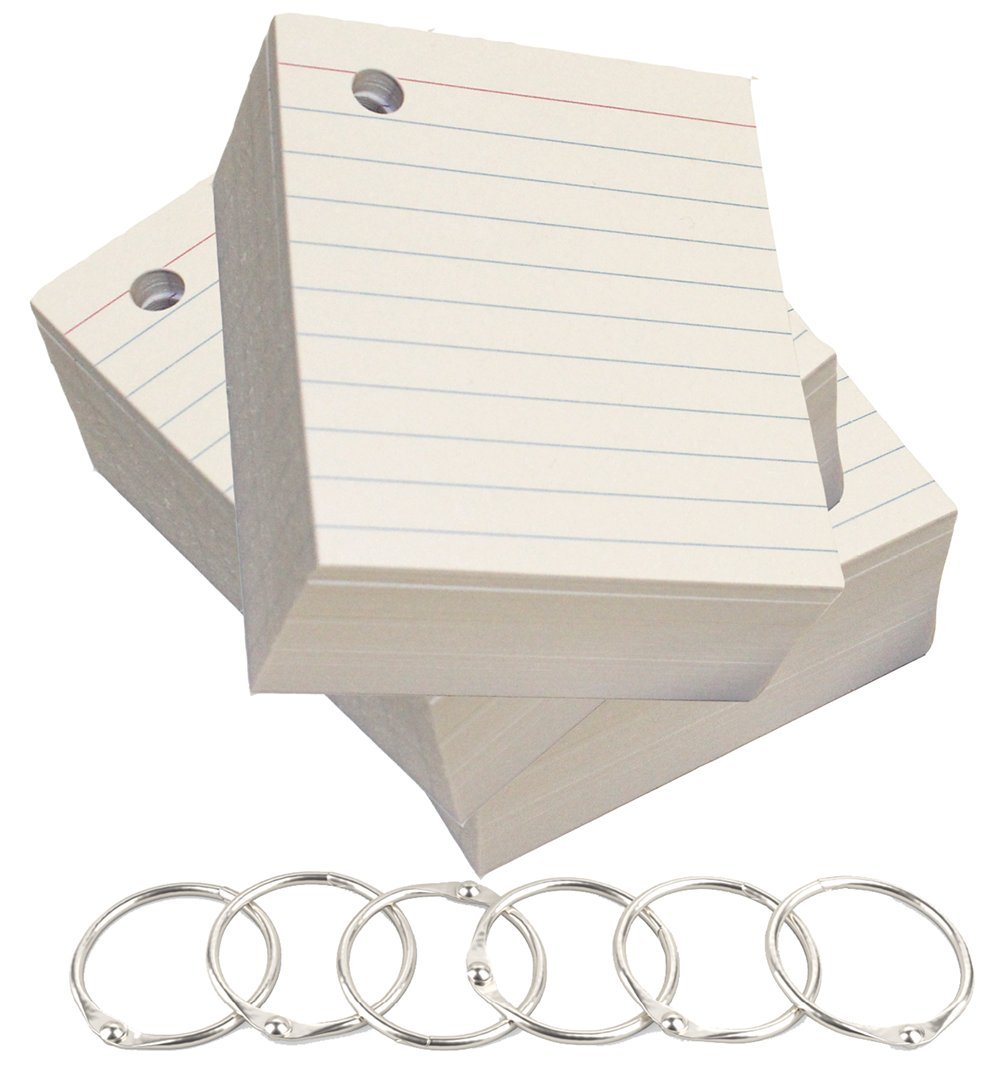 Amazon.com : Debra Dale Designs - Ruled Hole Punched Index Cards - 3 x ...