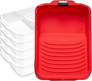 Mister Rui 6 Packs Paint Tray, Paint Tray Liners, Paint Roller Tray 9", Roller Tray liners Packs ...