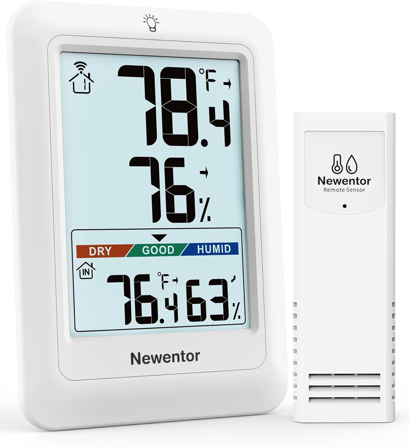 Amazon.com: Newentor Indoor Outdoor Thermometer Wireless, Remote ...