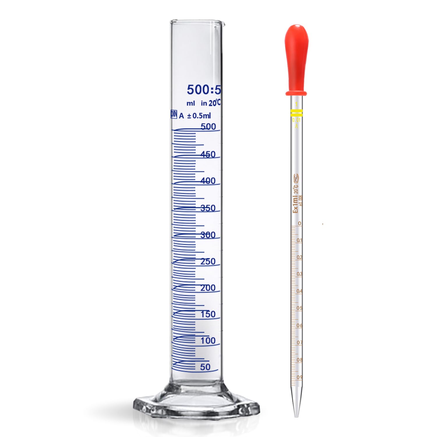 Snapklik.com : Thick Glass Graduated Cylinder Measuring Liquid Lab ...