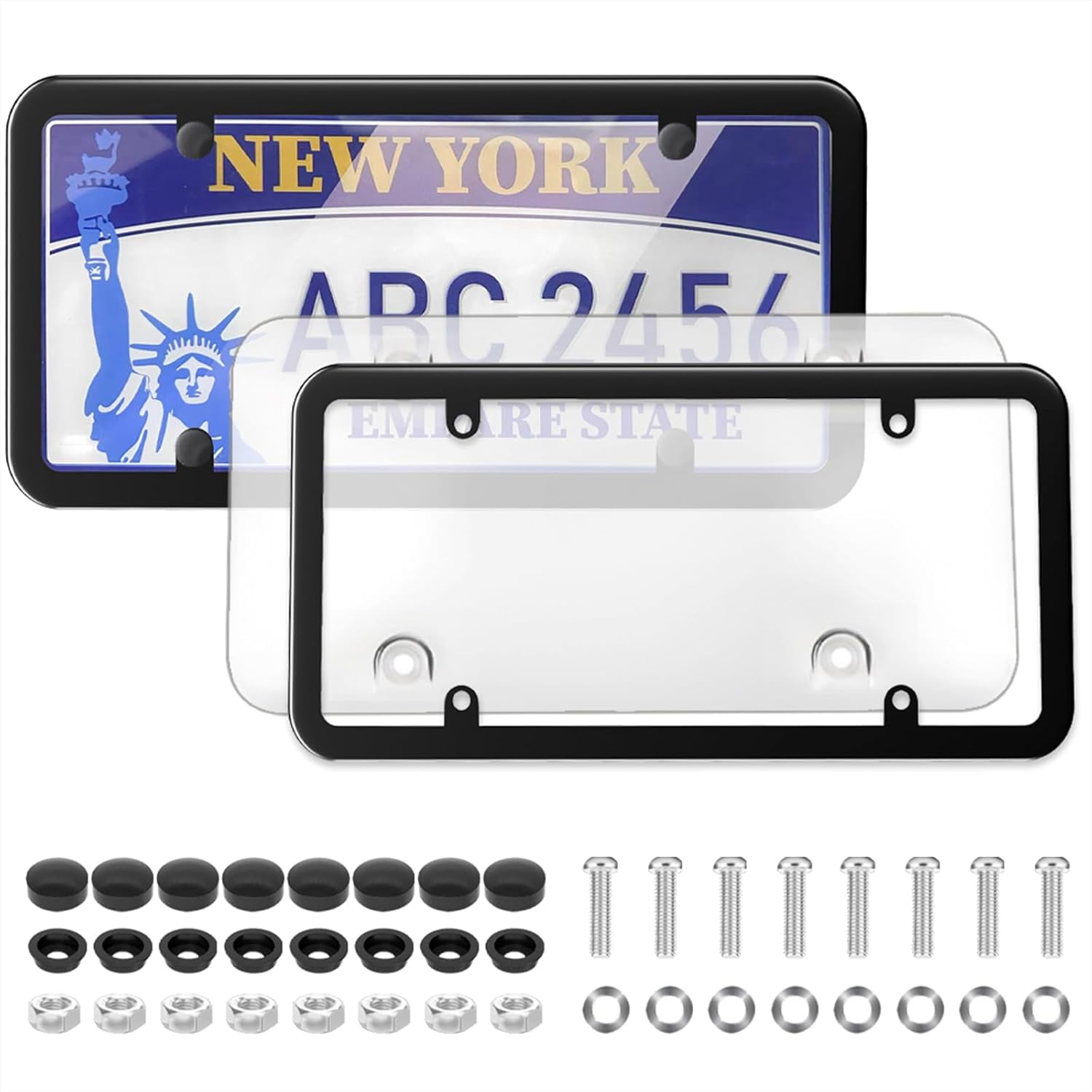 Amazon.com: Keyiduid Clear License Plate Covers, Unbreakable License ...