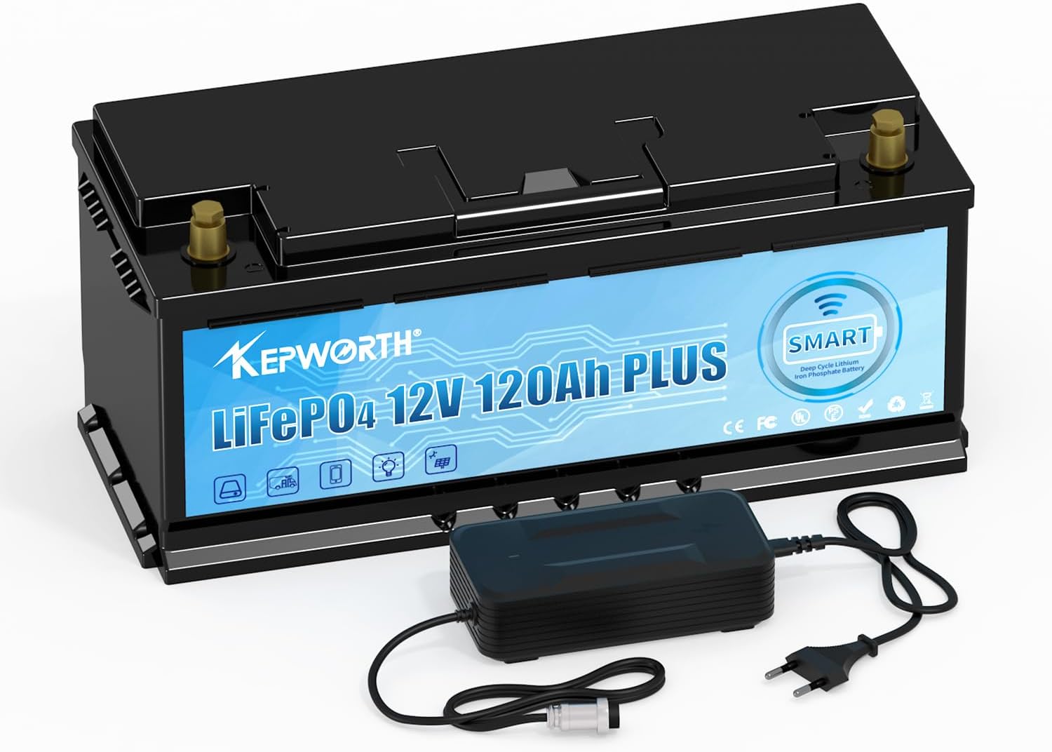 BERGER LiFePO4 120Ah 12V Lithium Batterie mit Bluetooth | 1536Wh ...