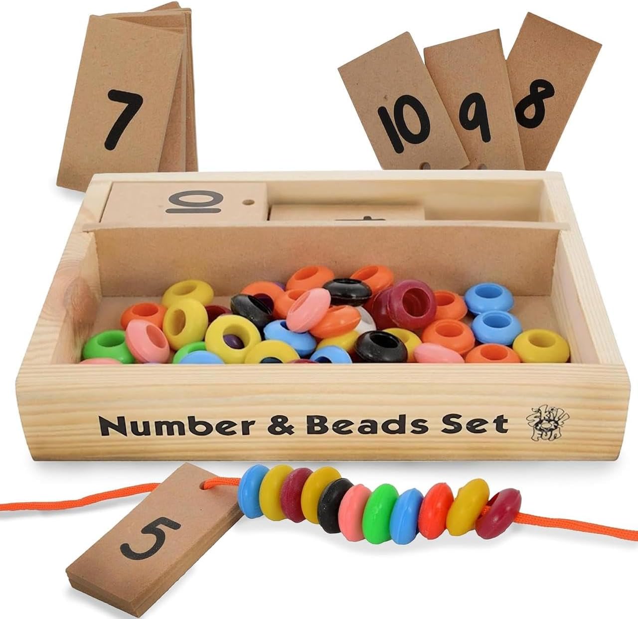 Buy Skillofun Wooden Number & Bead Set | Lacing Activity for Kids ...