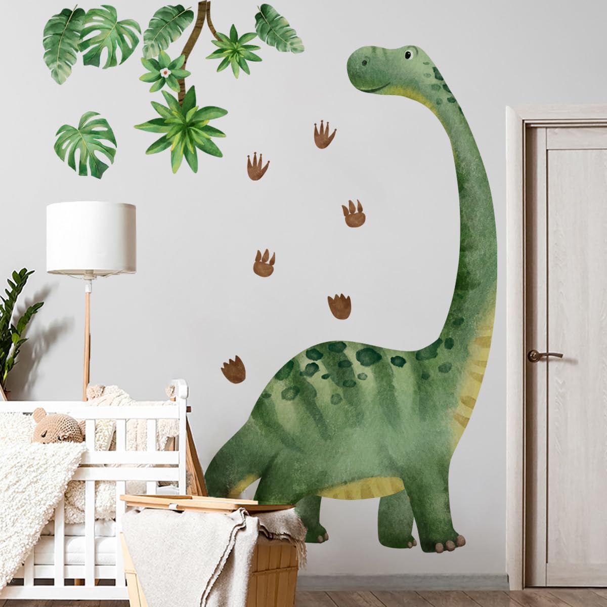 Amazon.com: Runtoo Large Dinosaur Wall Decals Watercolor Dino Footprint ...