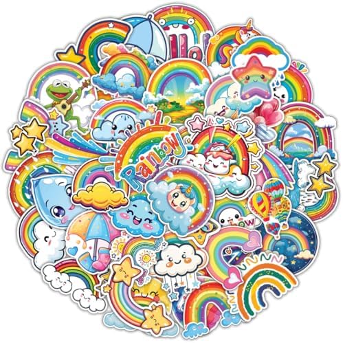 Amazon.com: 100 Pack Rainbow Stickers, Rainbow Party Favors, Birthday ...
