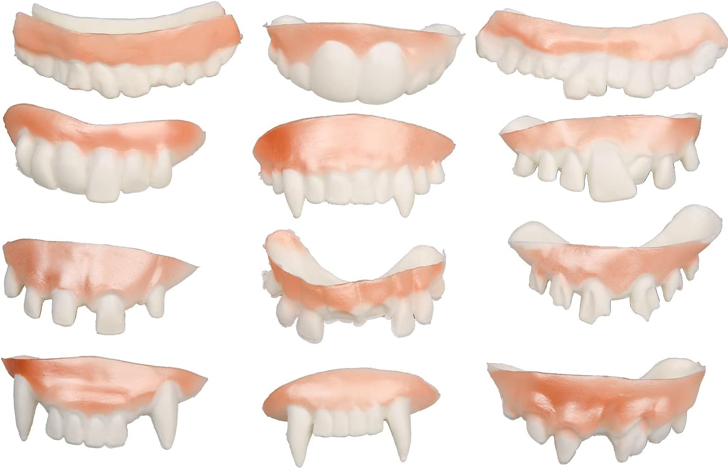 AOVNA 3 Pack Halloween Demon Teeth Gnarly Fake Teeth, Random Shape Gag ...