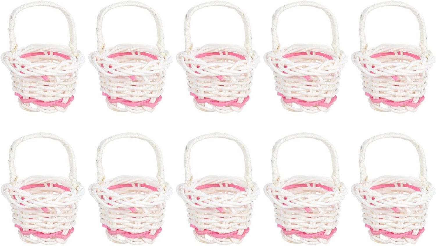 Amazon.com: Amosfun 10pcs Miniature Woven Baskets with Handles Easter ...