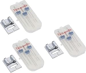 Amazon.com: 3 Set Twin Brother Stretch Machine Needle Double Twin ...