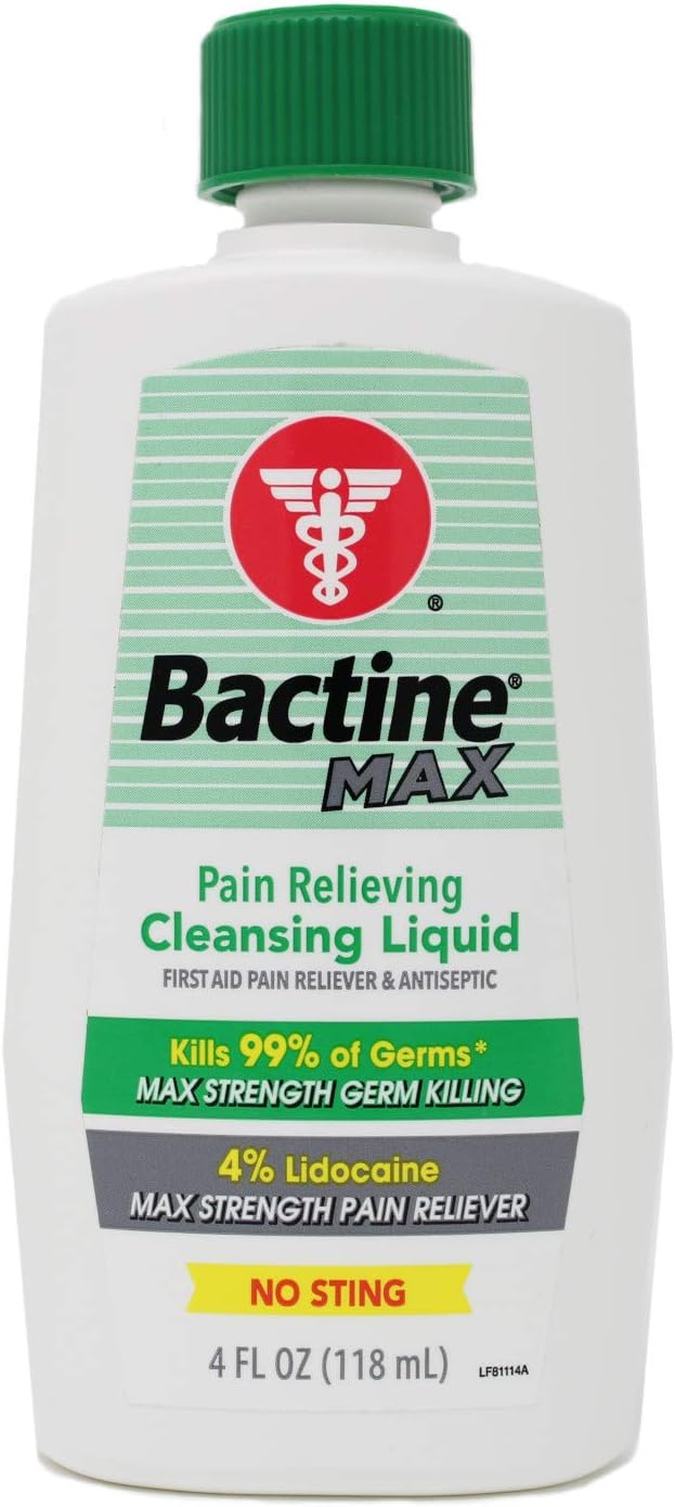 Amazon.com: Bactine Max Pain Relieving Cleansing Liquid, Green, 4 Fl Oz ...