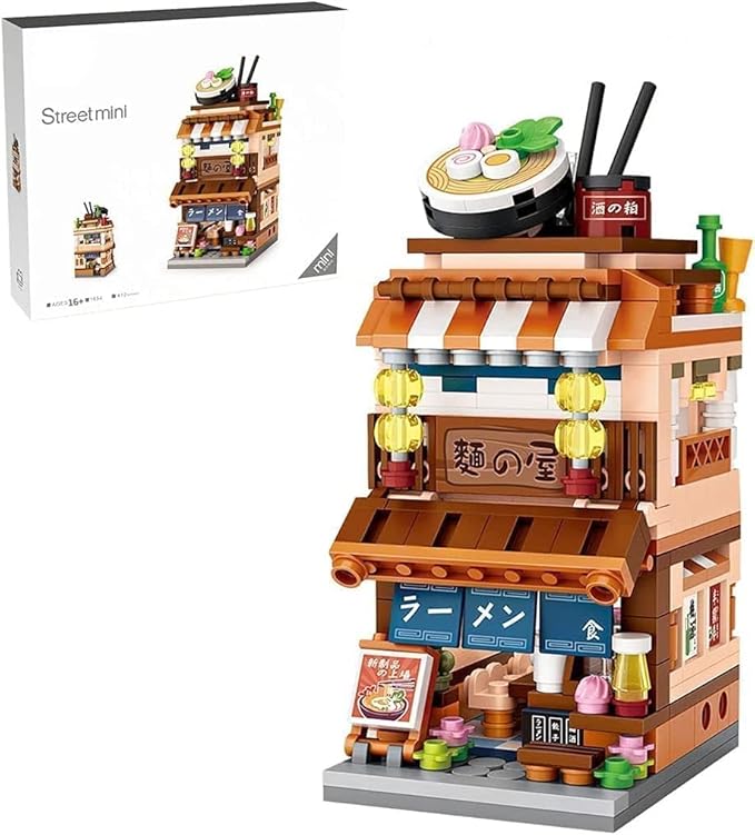 Amazon.com: Japanese Street View Ramen Shop Building Kits, 412 PCS ...