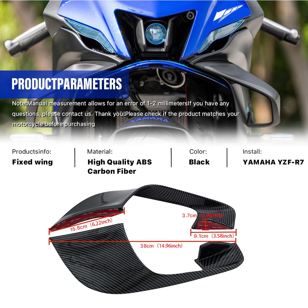 ABS Plastic Fairing Spoilers For R7 2021-2023 Matte Black Fixed ...