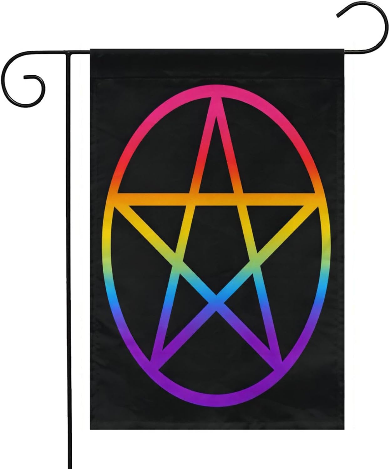 Amazon.com : Double-sided garden flag Rainbow Gay Pride Pentacle Pagan ...