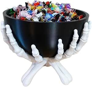 Amazon.com: Halloween Skeleton Candy Bowl - Skeleton Hands Bowl Stand ...