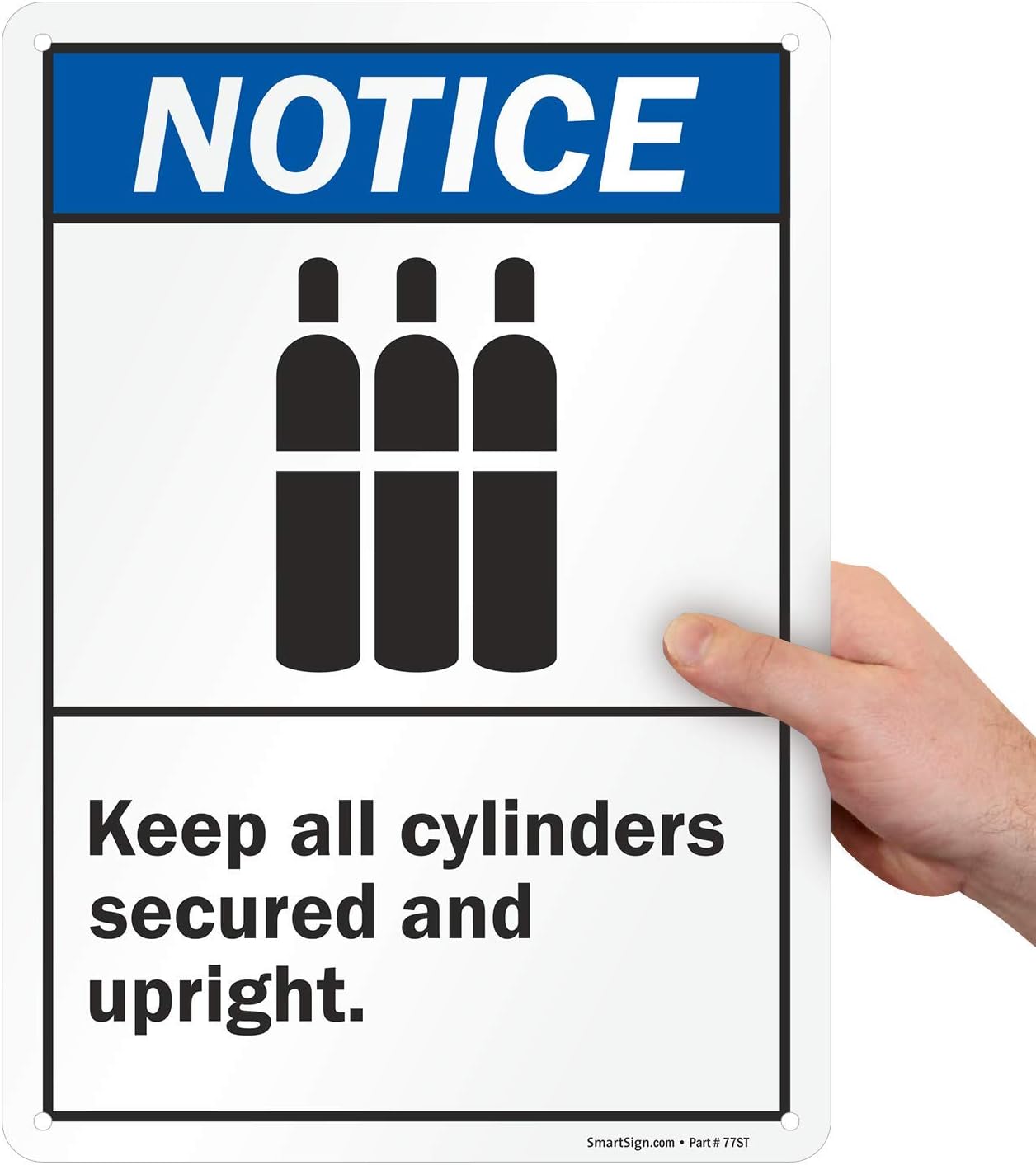 SmartSign "Notice - Keep All Cylinders Secured Upright" Sign | 10" x 14 ...