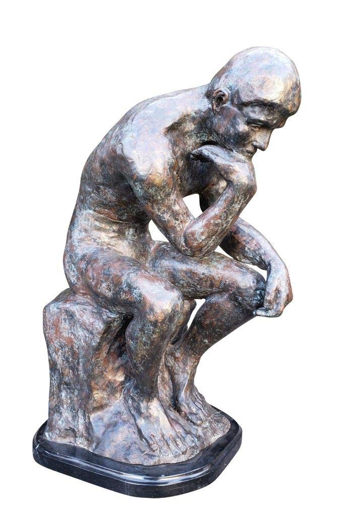 Amazon.com: The Thinker Bronze Statue Rodin Replica - Size: 16" L x 12 ...