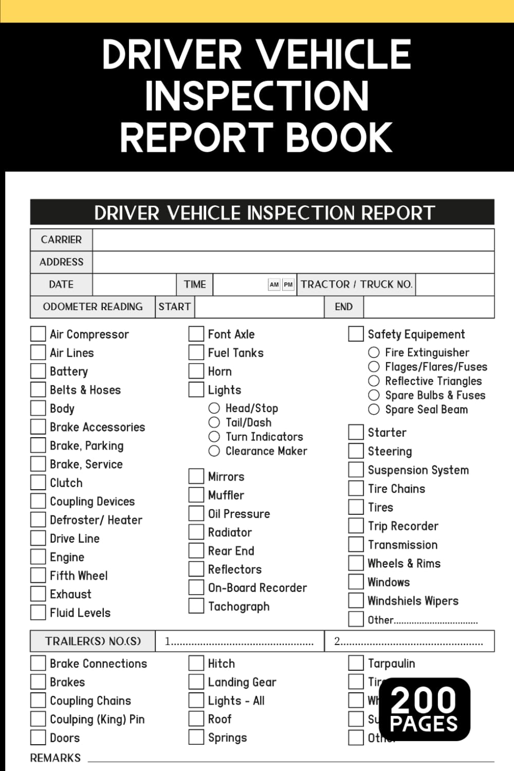 Buy Driver Vehicle Inspection Report Book: A Simplified Checklist ...