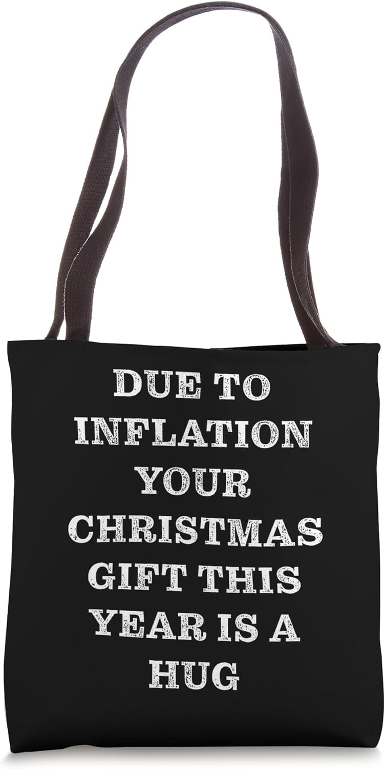 Amazon.com: Christmas Hug Due to Inflation – Funny Christmas Quote Red ...