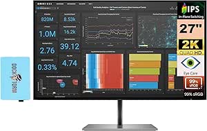 Amazon.com: HP Z27Q G3 Monitor 27" 2K QHD IPS Anti-Glare Display ...