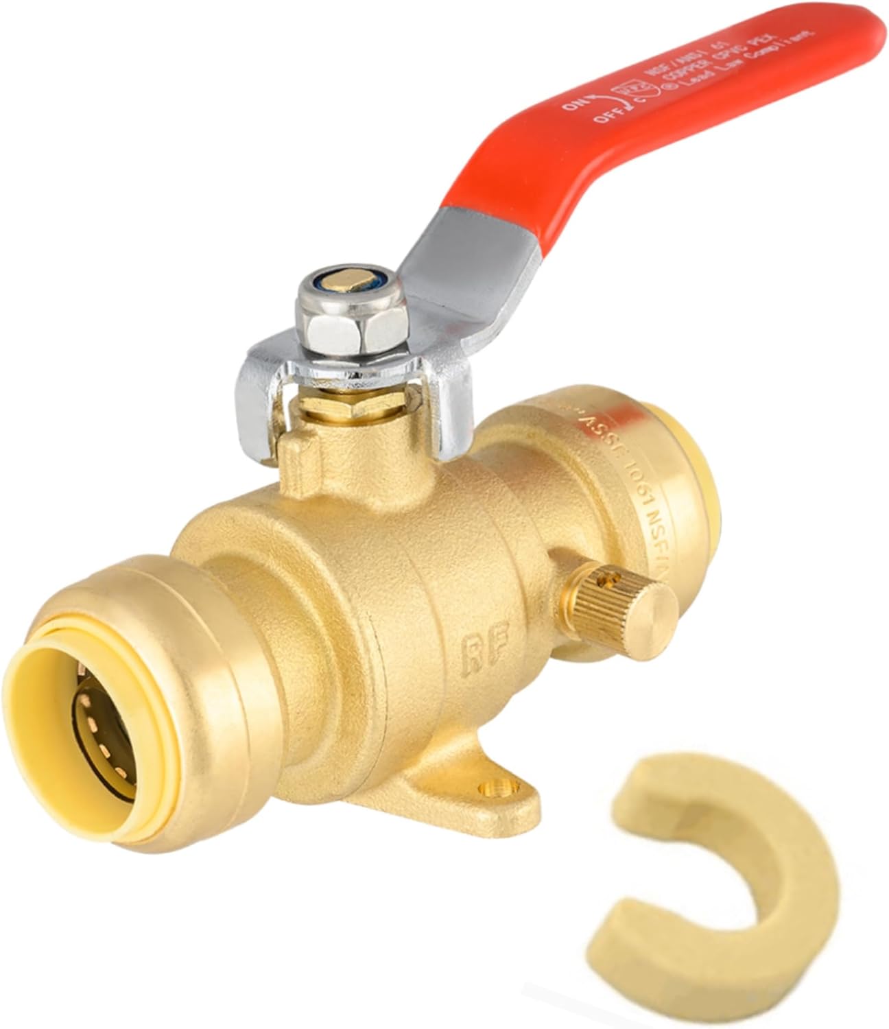 Amazon.com: EFIELD 1/2 Inch Push-Fit Full Port Drop Ear Brass Ball ...