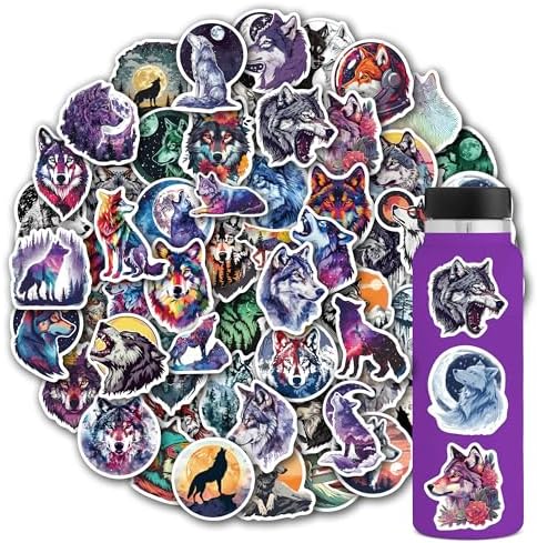 Amazon.com: 100 Pack Wolf Stickers,Wolf Decals for Kids Teens Girls ...