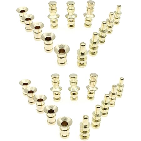 ADDEN 15 Pieces 8mmx30mm/0.31"1.18" Brass Table Leaf Dowel Aligners ...