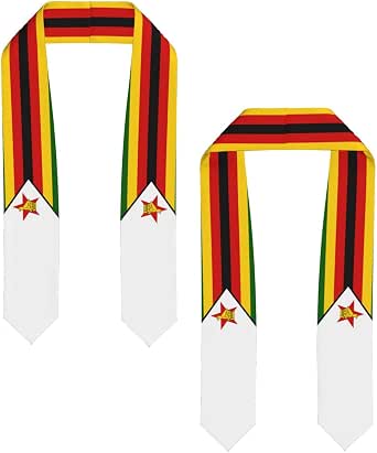 Amazon.com: Generic Zimbabwe Zimbabwean Flag Graduation Stole Scarf ...