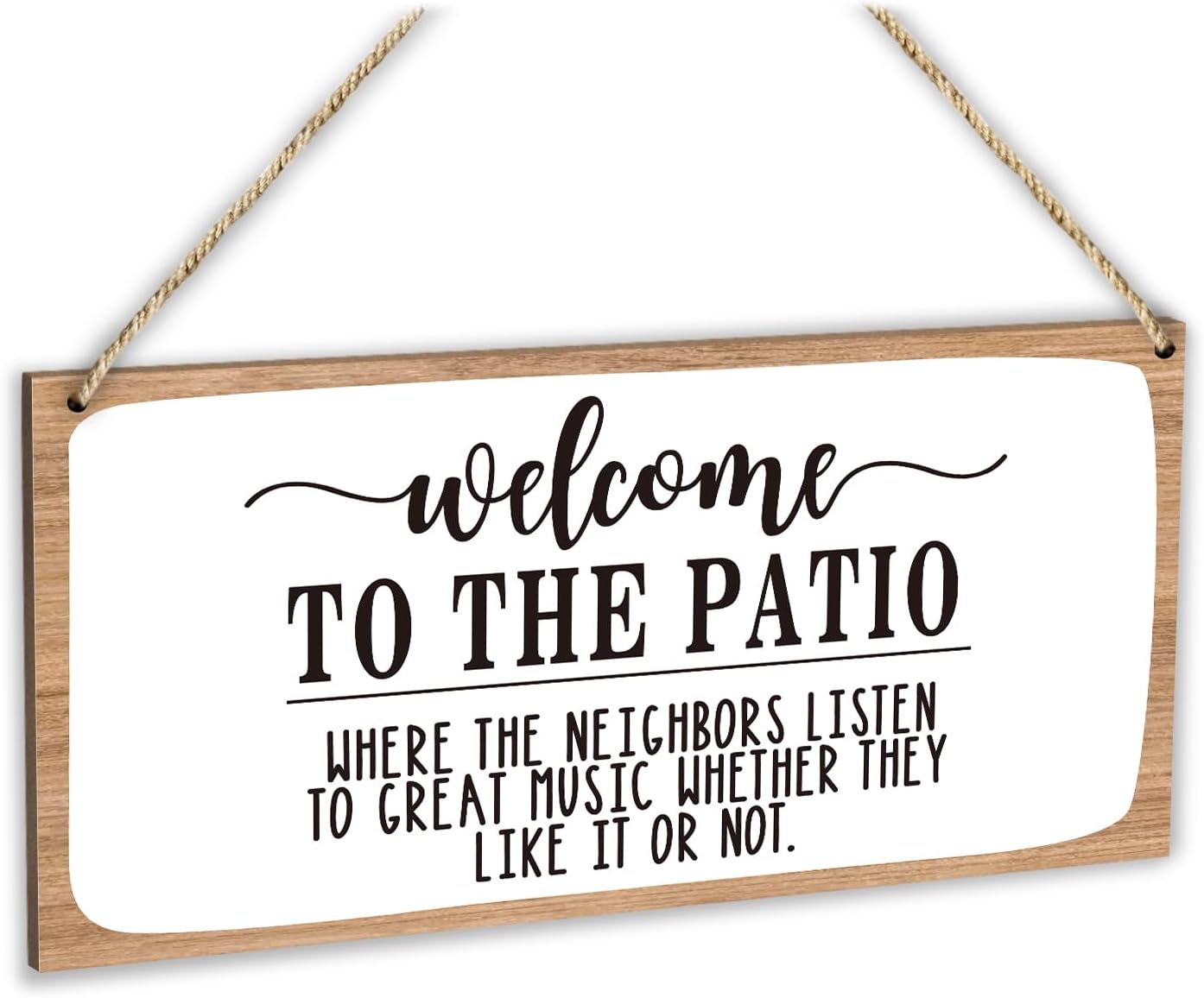 Amazon.com: Welcome to Patio Listen Music, Farmhouse & Home Decor Wood ...