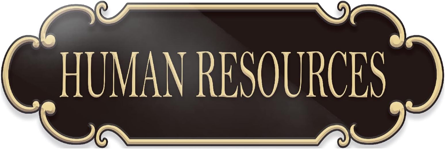 Amazon.com : 9x3 Inch Human Resources Sign Black Gold - Self-stick ...