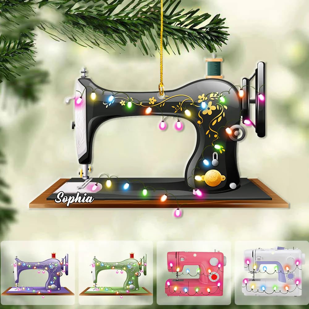 Amazon.com: Personalized Sewing Machine Christmas Ornament, Custom ...